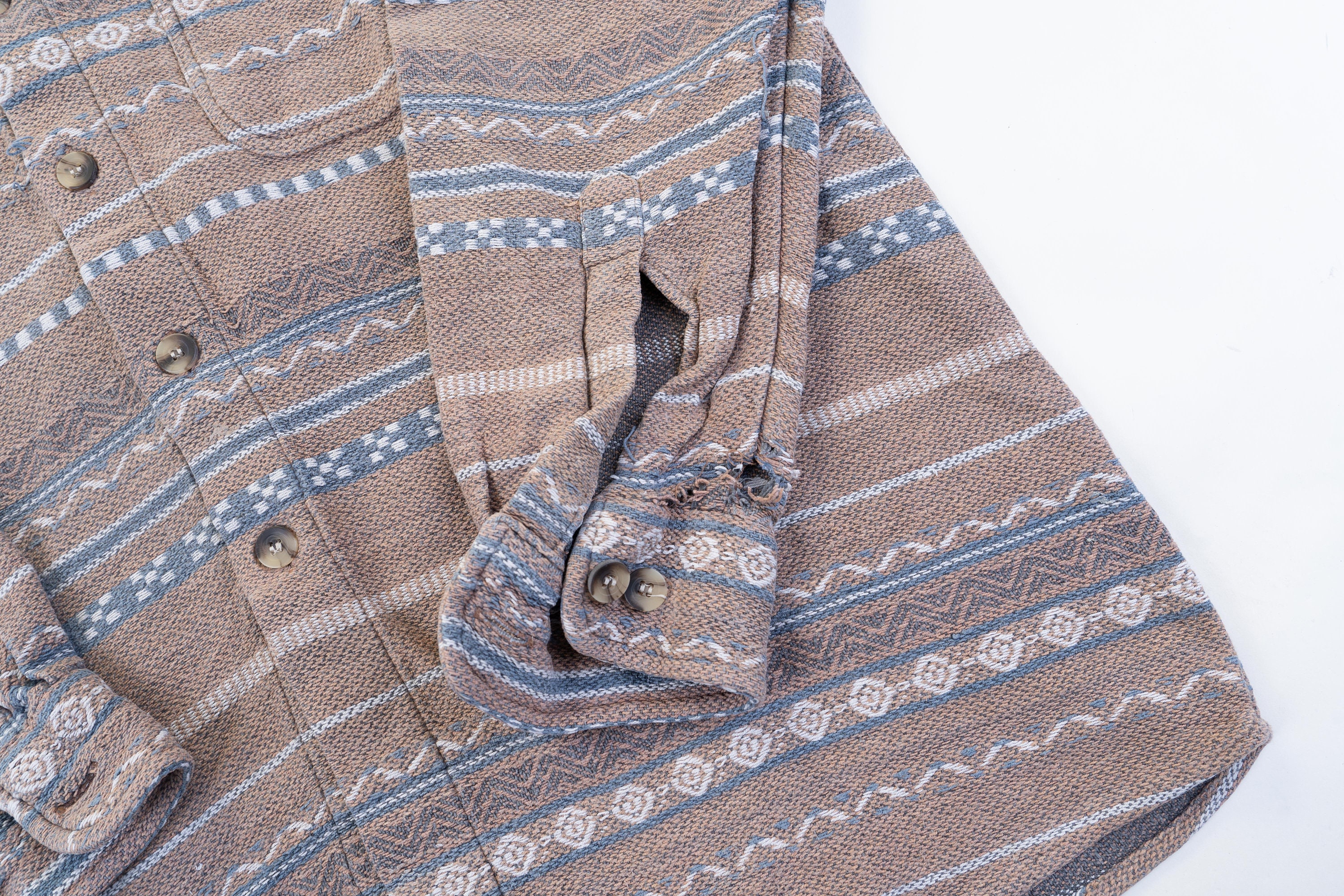 80s Vintage Navajo Shirt Cotton Button up Shirt Ethno Shirt Pastel ...