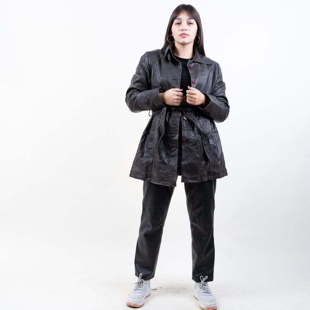 Vintage Leather Jacket Distressed Suede Parka Brown Size L 80s - Etsy