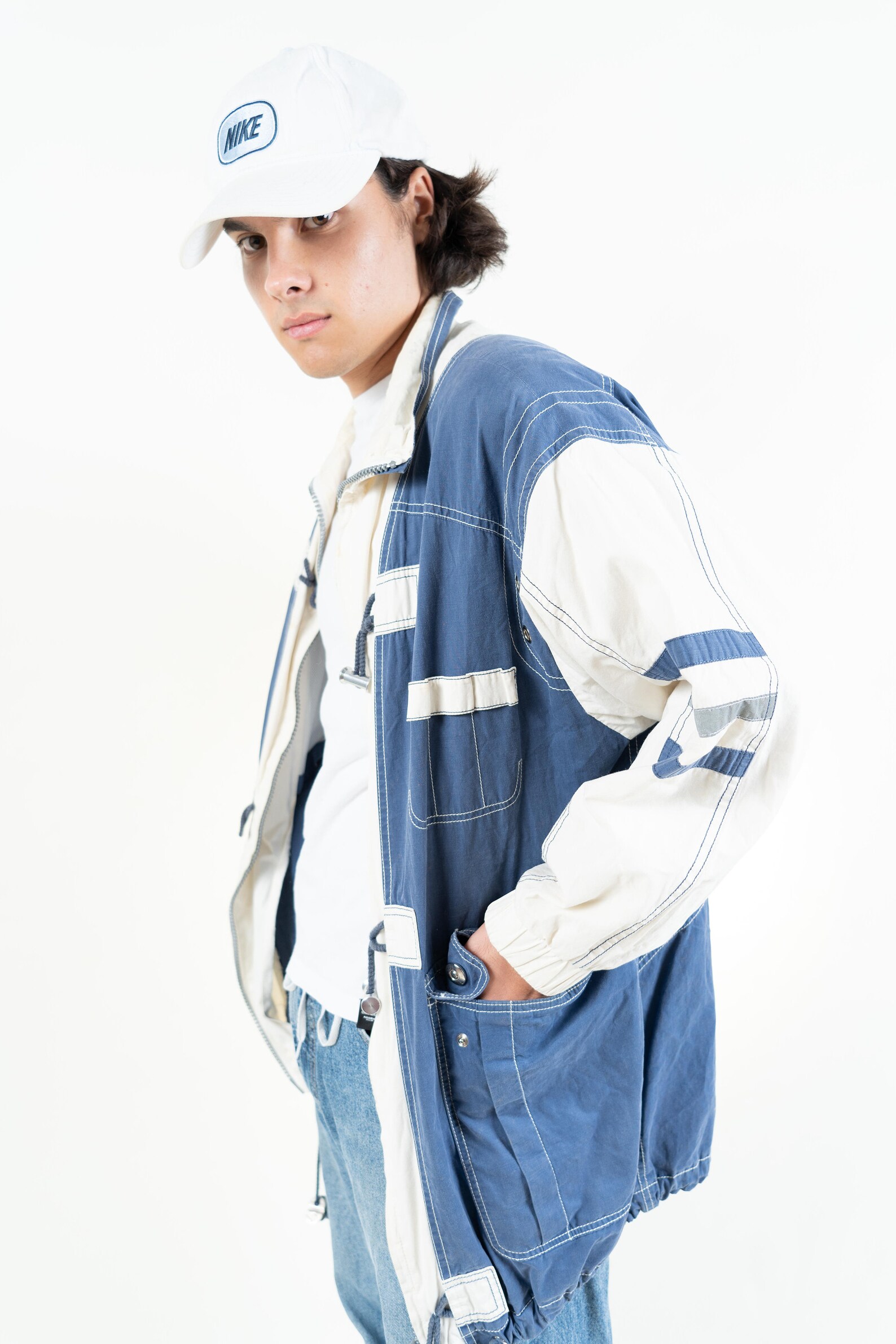Vintage Parka Jacket Blue and White Sailing Jacket Size M 80s 90s - Etsy