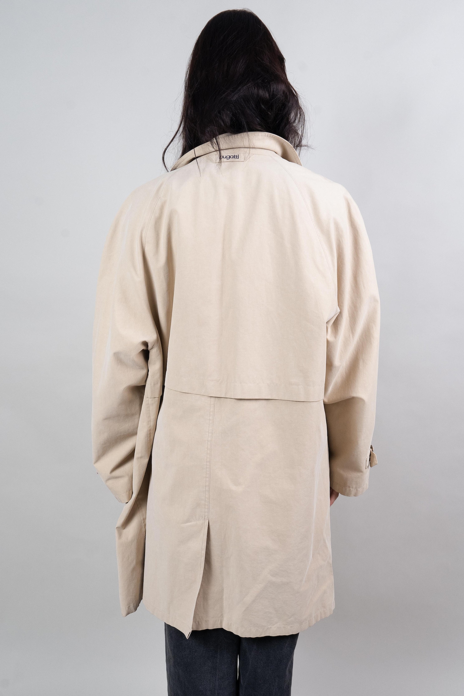 80s Vintage Beige Bugatti Trench Coat Basic Classic Coat Size L ...