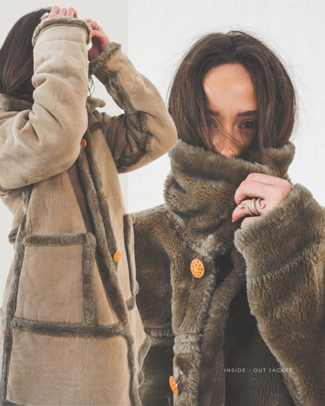 80s Vintage Brown Velvet Coat | Inside - Out Jacket Fur Lining ...