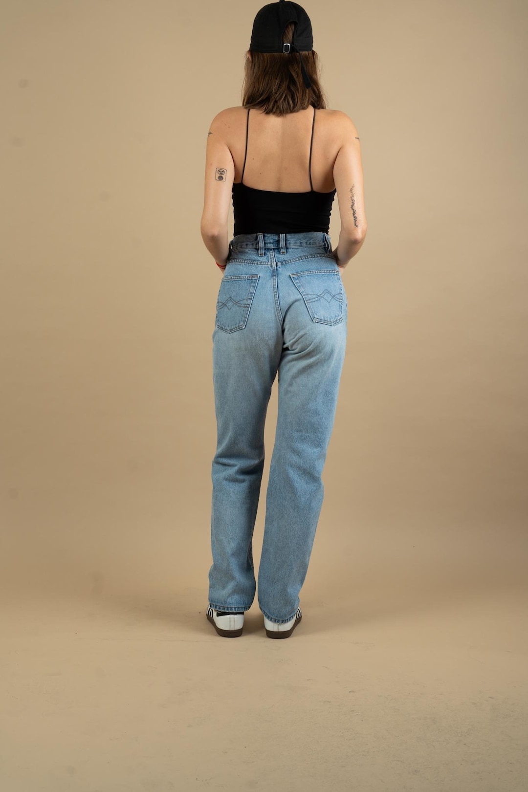 Vintage Denim Jeans Straight Fit Baggy Jeans Size S/ Meter High Waist ...
