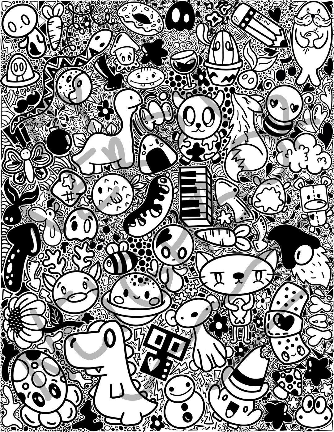 Digital Printable Coloring Book Page for Kids and Adults Including ...