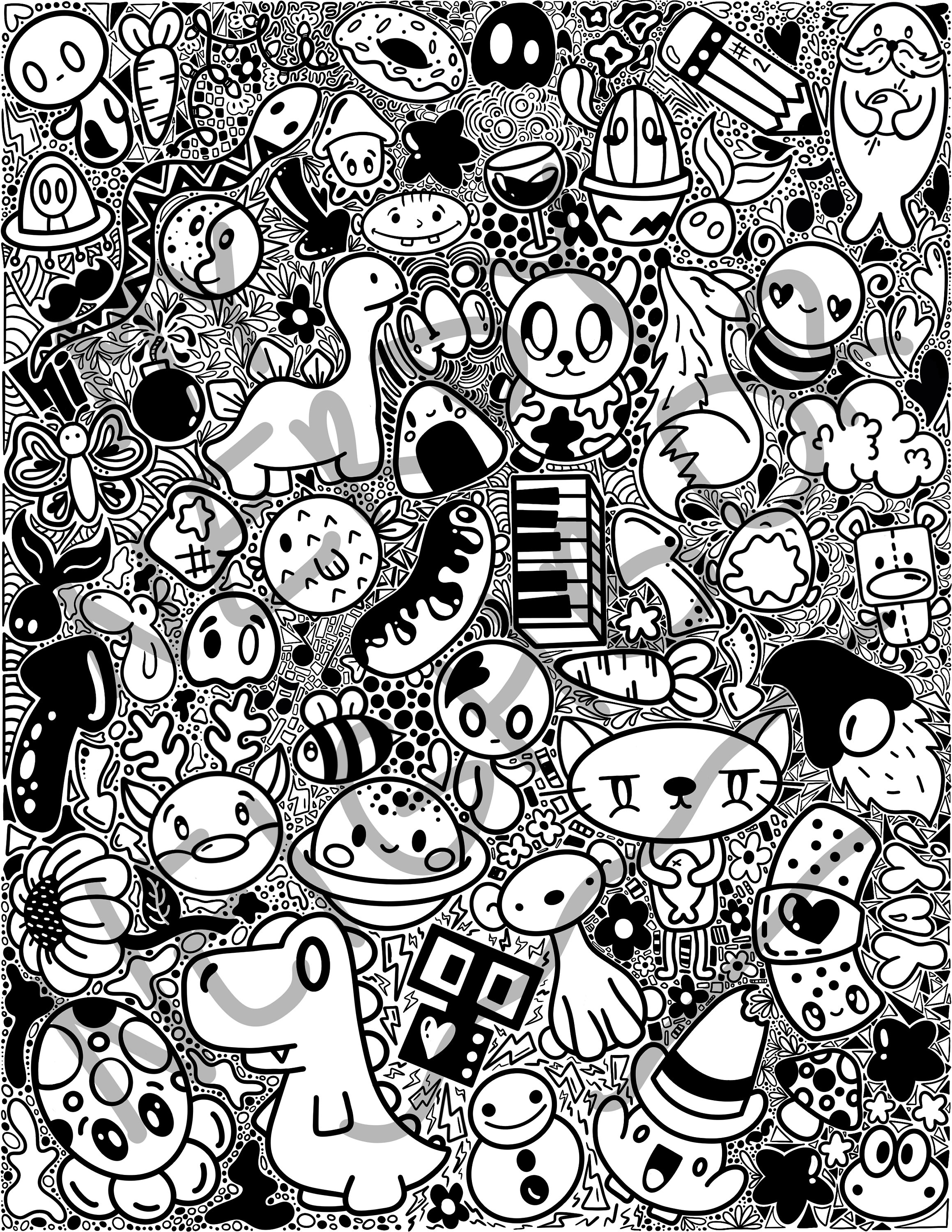 Digital Printable Coloring Book Page for Kids and Adults Including ...