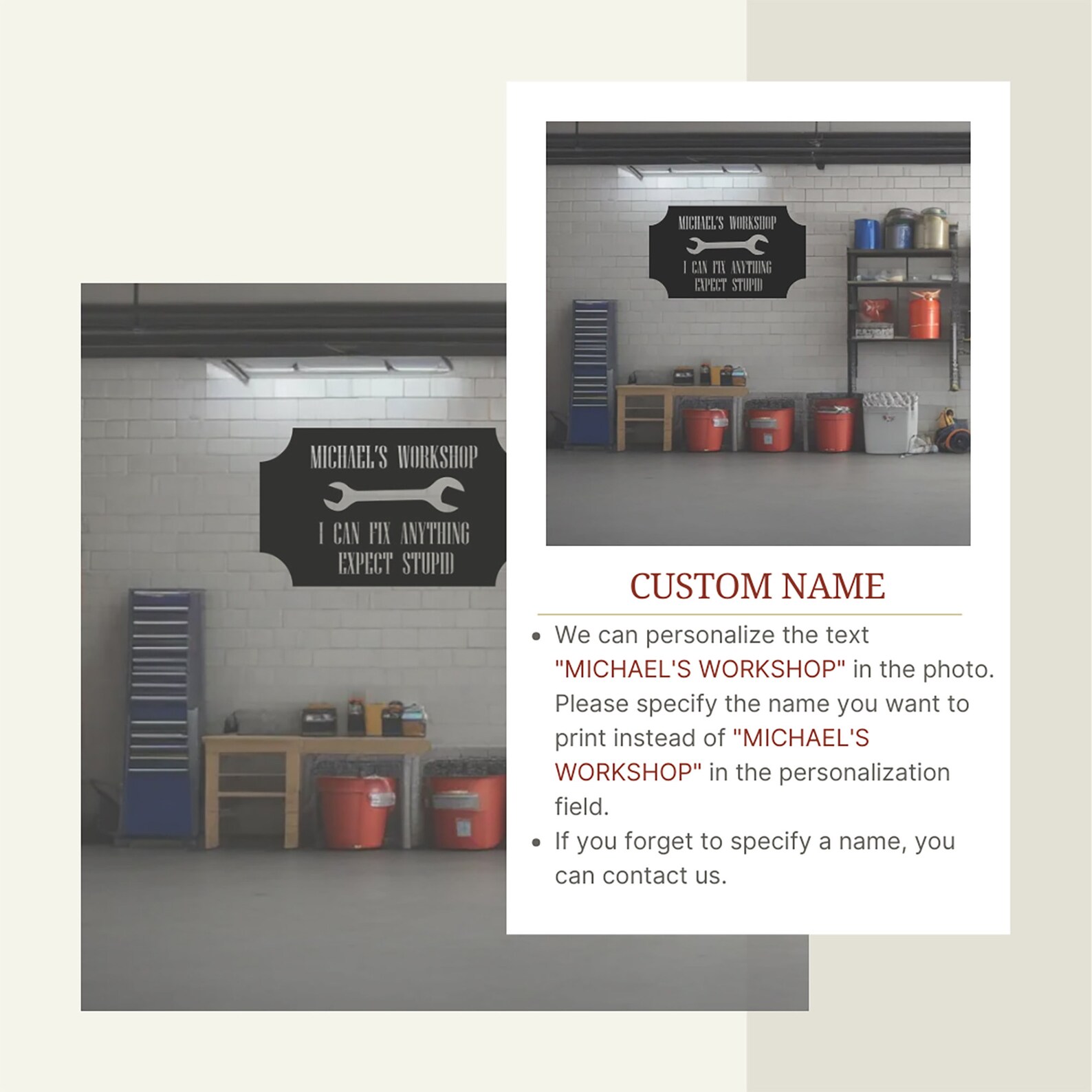 Custom Workshop Sign, Custom Garage Sign, Workshop Wall Art, Workshop ...