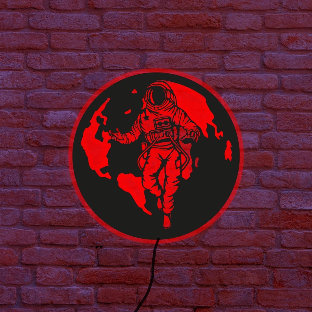 Astronaut Led Sign, Astronaut Nursery Decor, Game Room Led Sign ...