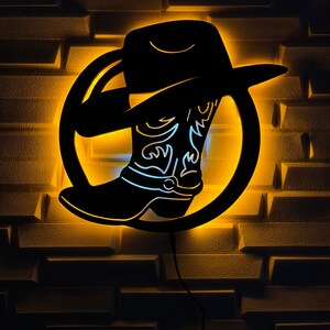 Cowboy Boot Sign, Cowboy Led Sign, Cowboy Hat Sign, Cowboy Boots Wall ...