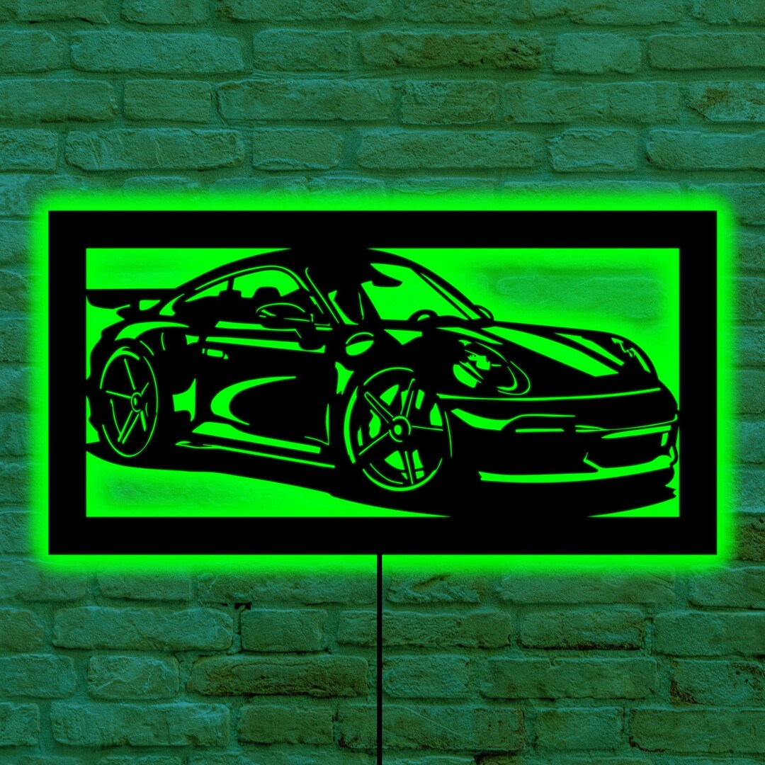 Car Led Sign, Sports Car Wall Art, Garage Led Sign, Car Lovers Men Gift ...