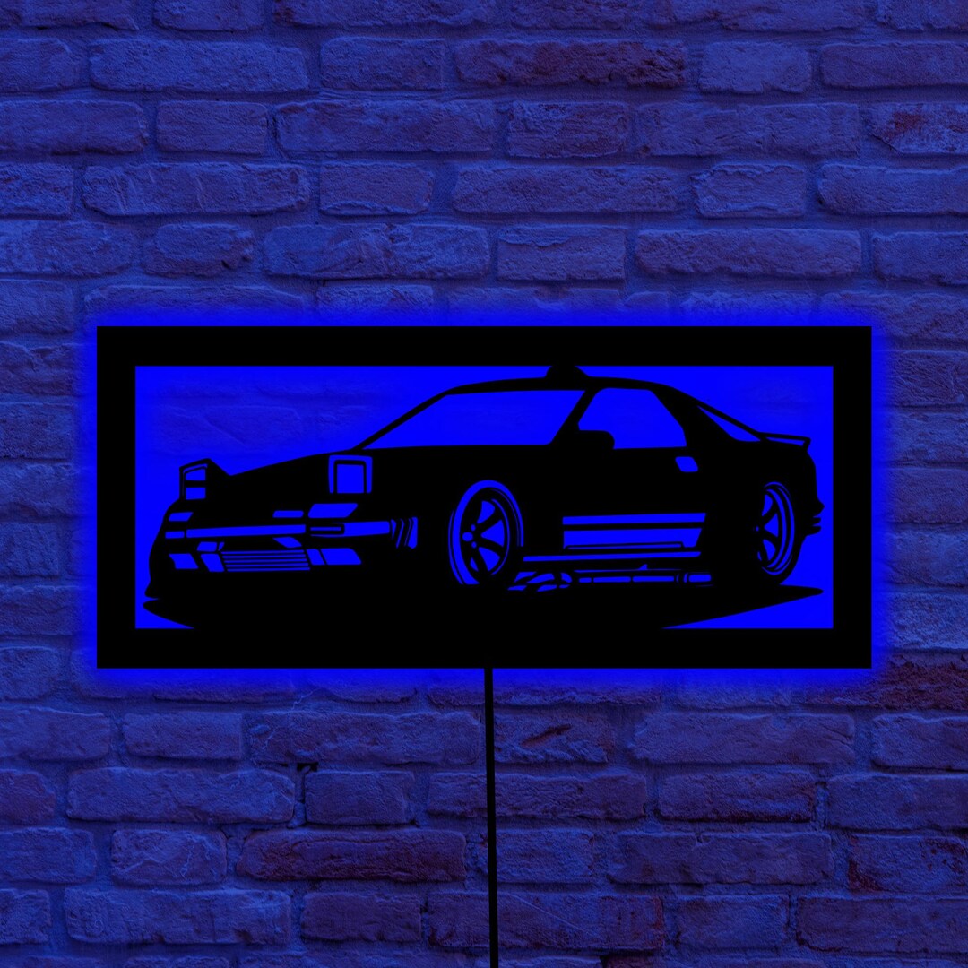 Vintage Car Decor, Sports Car Wall Art With Led Light, Car Led Sign ...