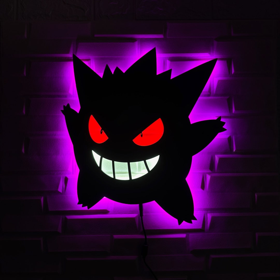 Gengar Wall Art Cartoon Wall Decor Anime Led Sign Gift for - Etsy Australia