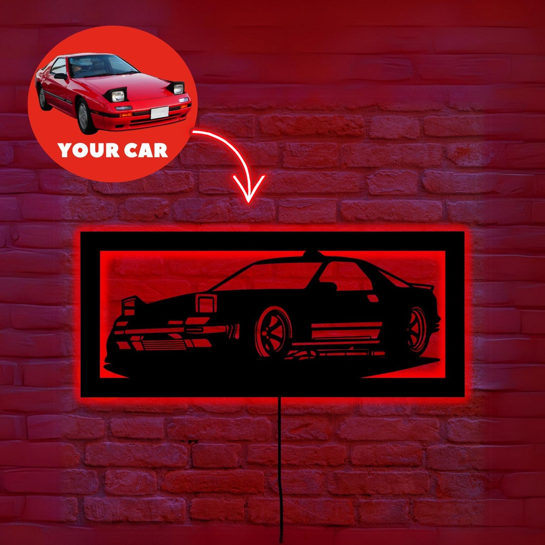 Car Led Sign, Sports Car Wall Art, Car Wall Decor Modern, Vintage Car ...
