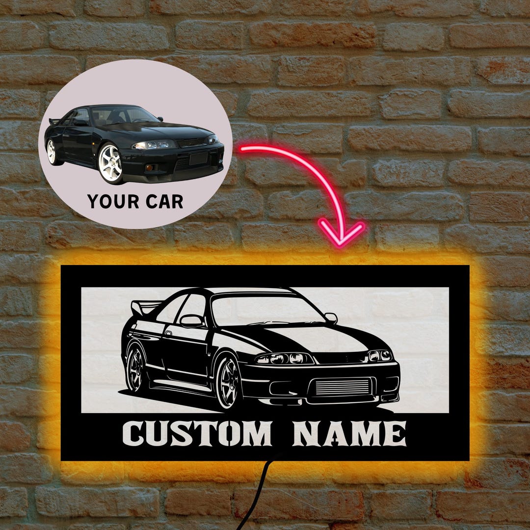 Custom Car LED Sign – Your Own Car Wall Decor for Garage or Game Room ...
