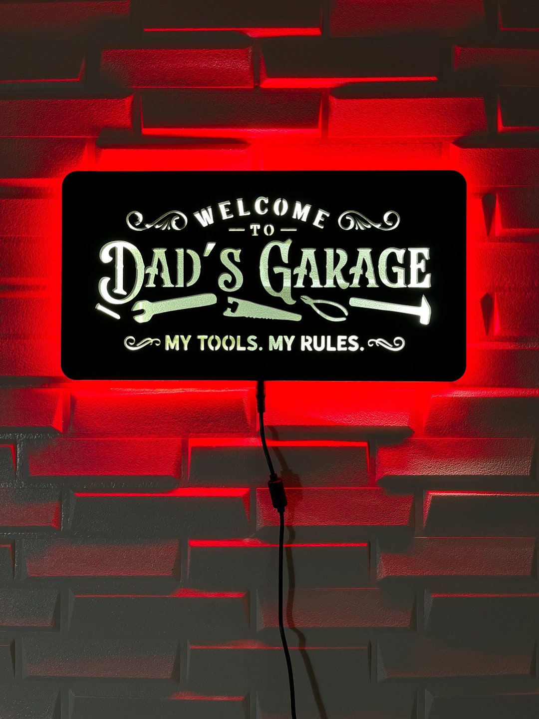 Garage Led Sign, Custom Garage Sign, Personalized Garage Sign Wood ...