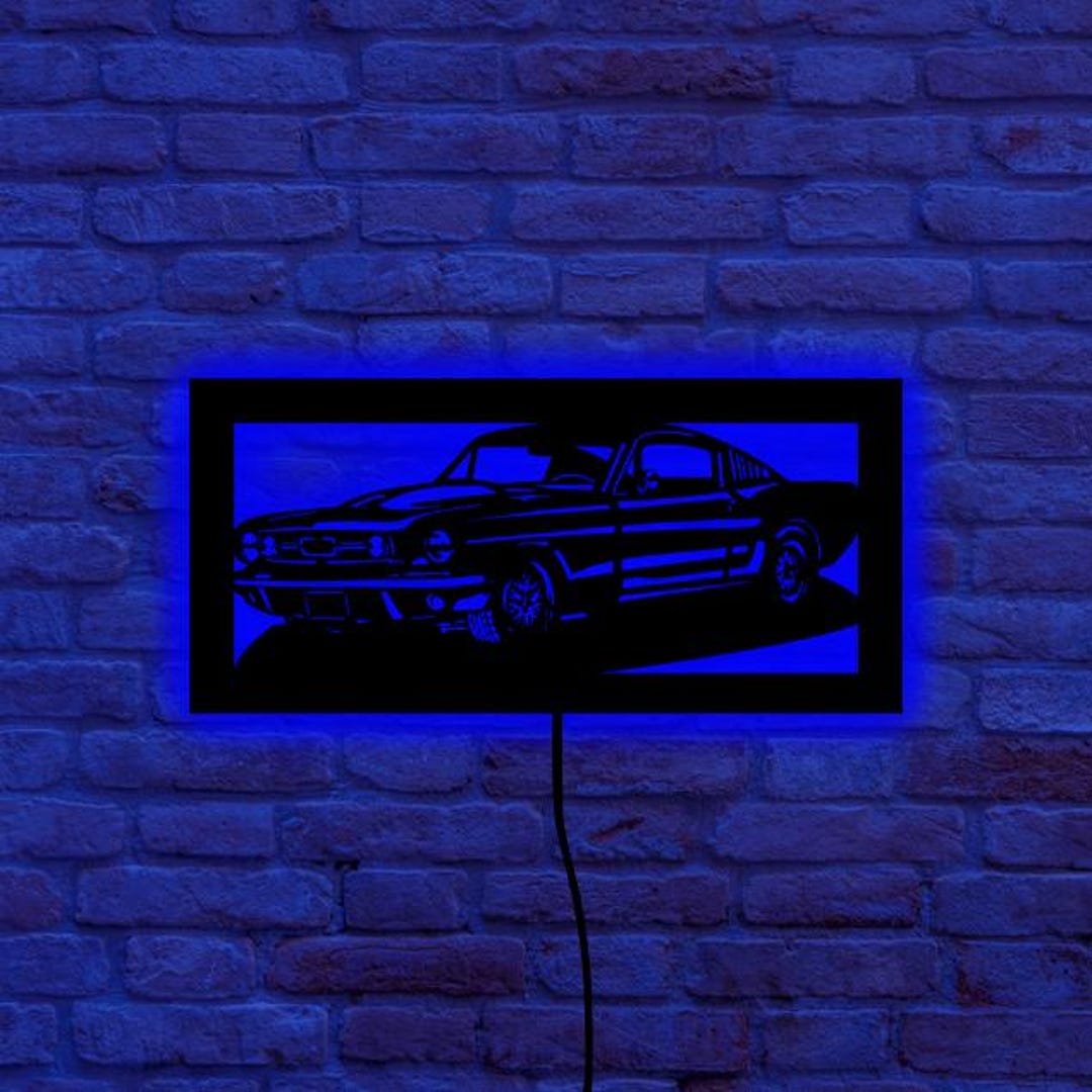 Classic Car Wall Decor, Car Led Sign, Automobile Wall Art, Muscle Car ...