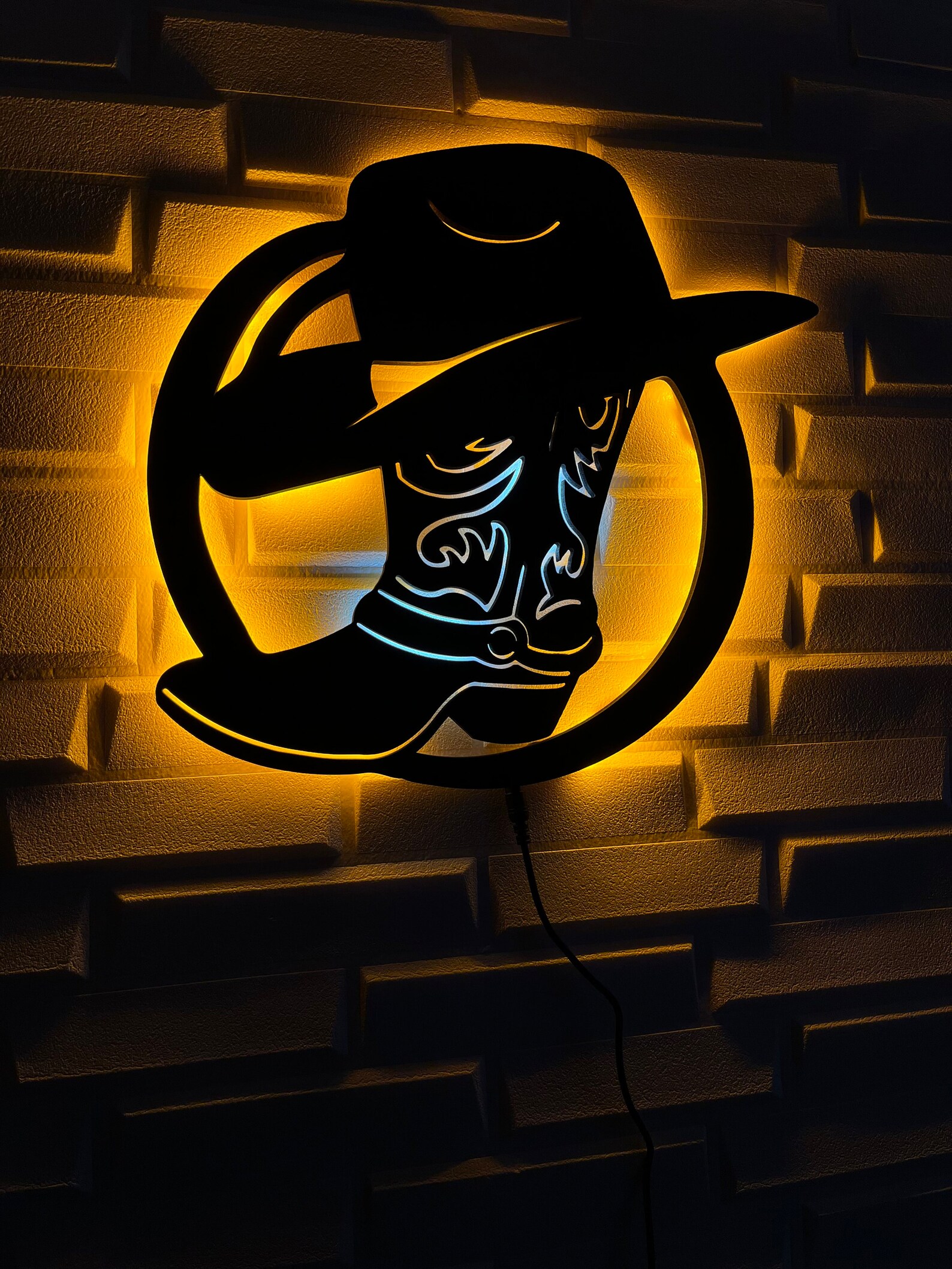 Cowboy Boot Sign, Cowboy Led Sign, Cowboy Hat Sign, Cowboy Boots Wall ...