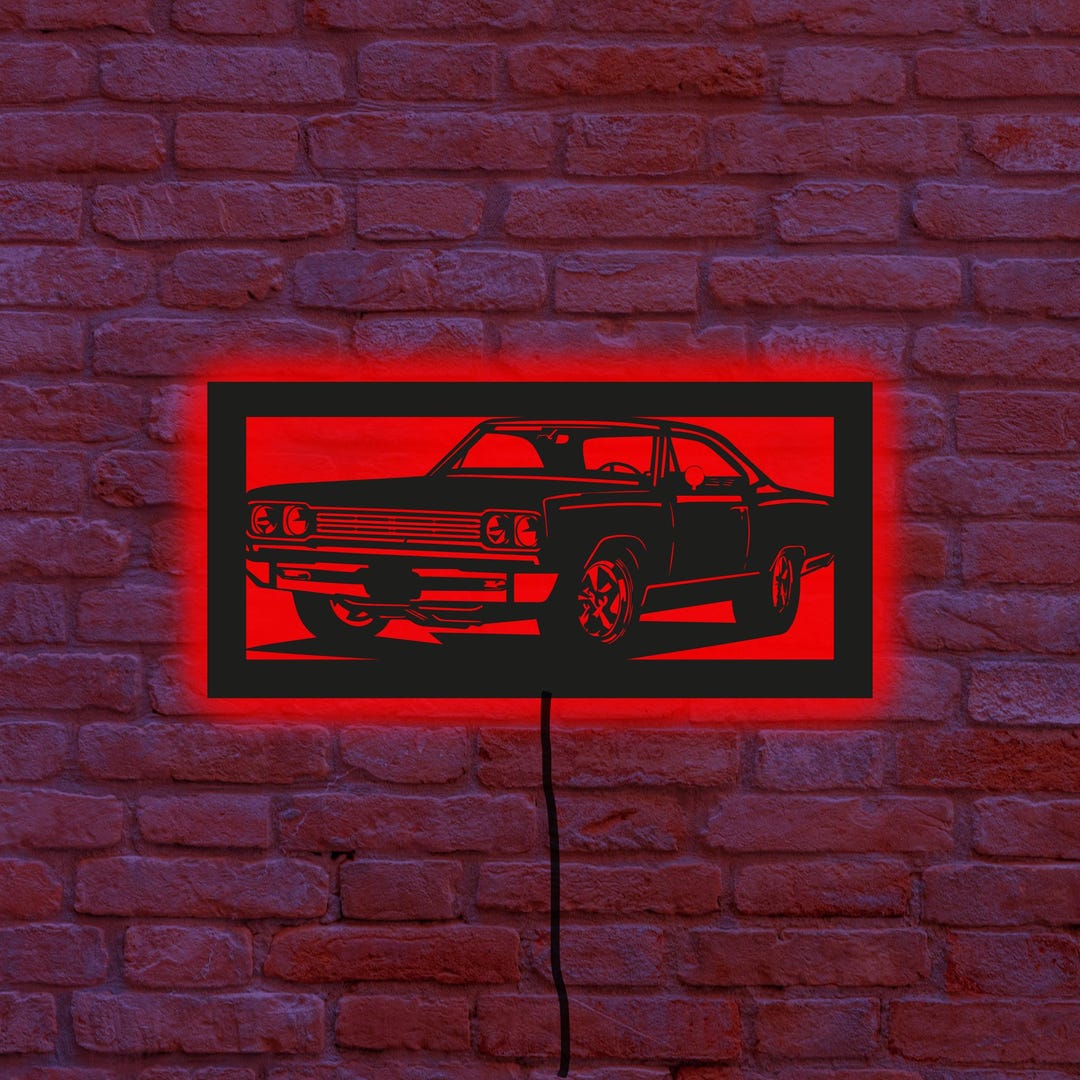 Classic Car LED Sign: Vintage Car Wall Art for Garage Decor - Etsy