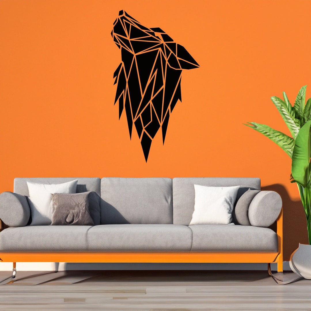 Geometric Wolf Art, Puzzle Wall Art, Puzzle Piece Gift, Wolf Wall Art ...