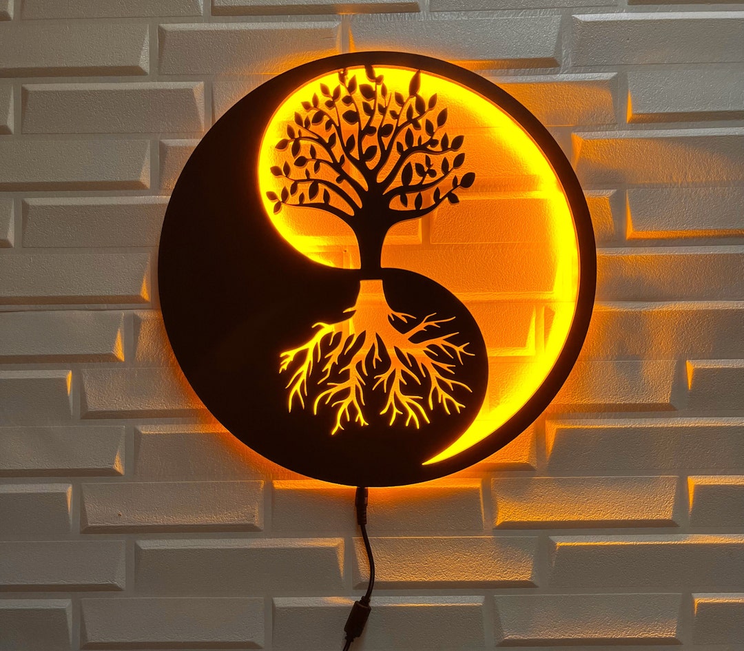 Tree of Life Sign, Tree of Life Led, Tree of Life Wood Wall Art, Yoga ...