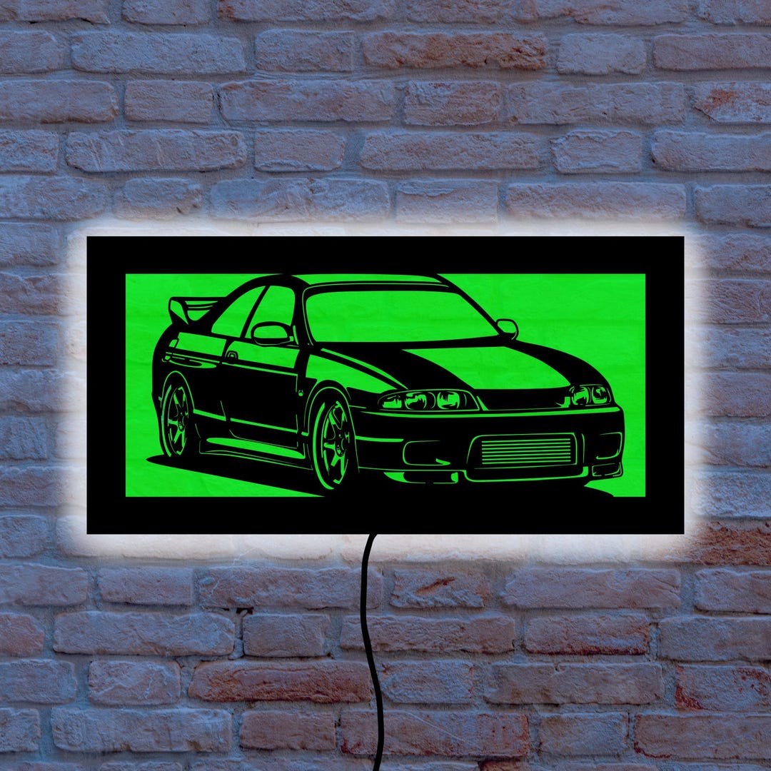 Japanese Car LED Sign: Sports Car Wall Art for Garage Decor - Etsy
