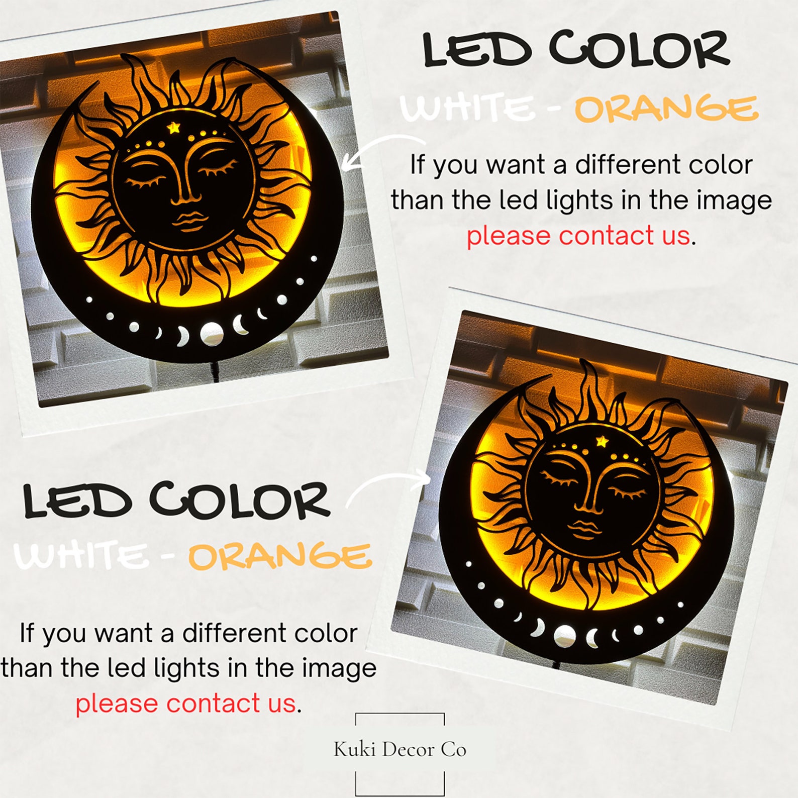 Sun Led Sign, Sun and Moon Wall Art, Sun and Moon Wood Art, Wood Sun ...