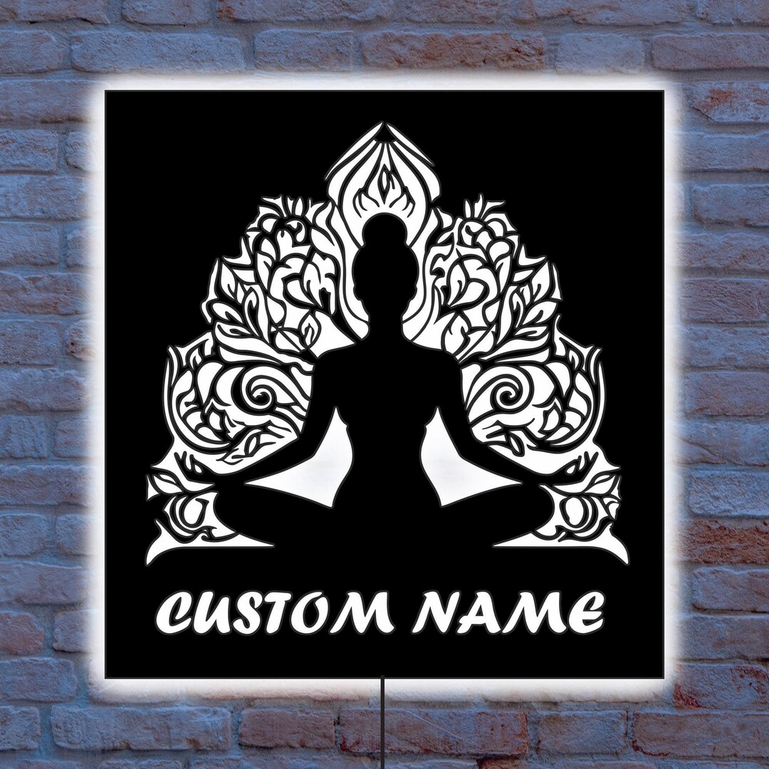 Yoga Wall Decor, Custom Name Led Sign, Yoga Studio Wall Decor ...