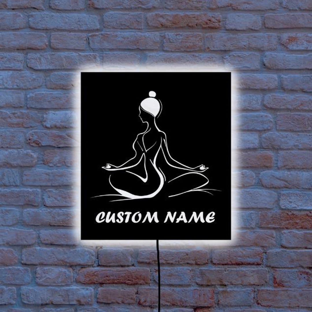Custom Name Led Sign, Yoga Studio Decor, Zen Led Wall Decor, Spiritual ...
