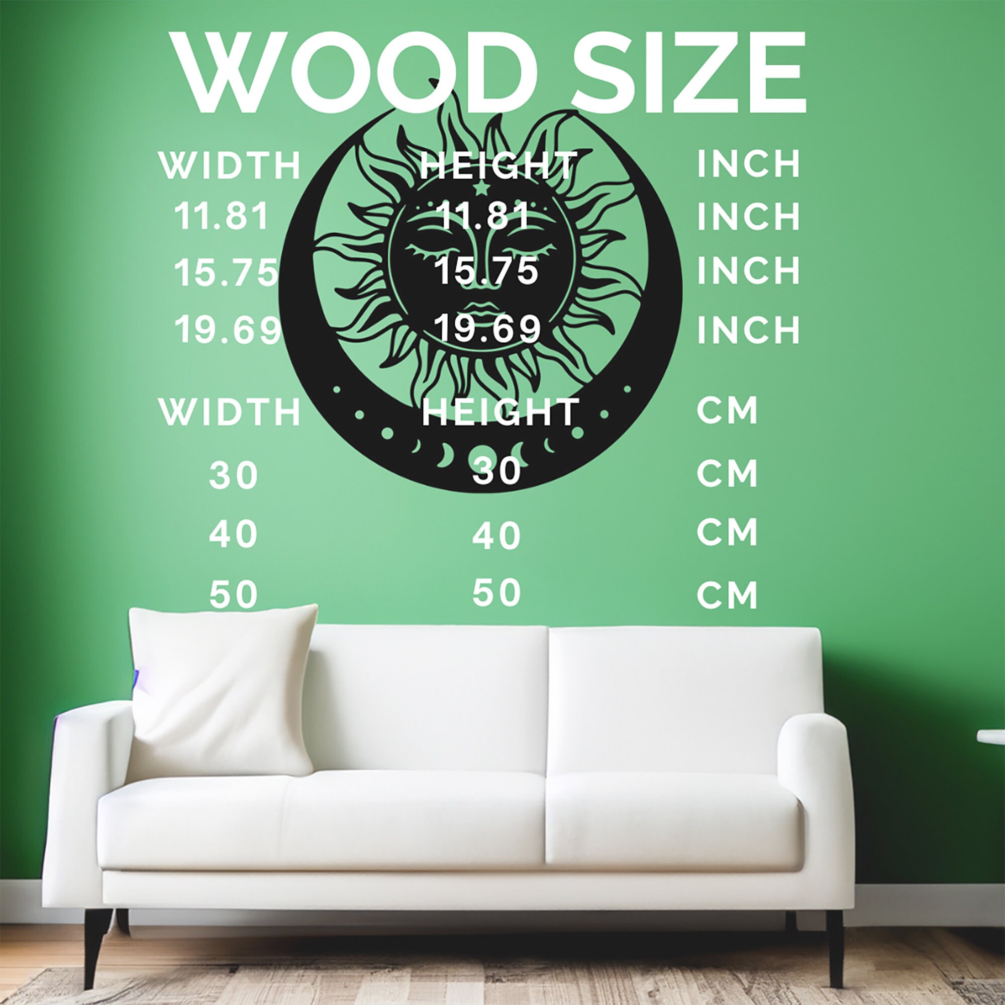 Sun Led Sign, Sun and Moon Wall Art, Sun and Moon Wood Art, Wood Sun ...