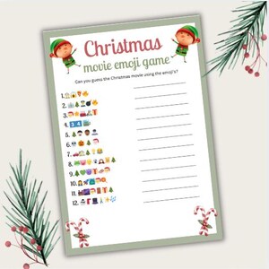 Christmas Emoji Movie Game - Instant Download Printable Fun - Etsy