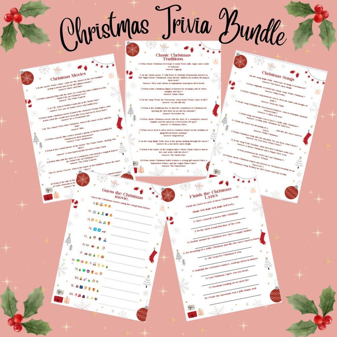 Christmas Trivia Bundle Digital Download, Holiday Quiz, Festive Games ...