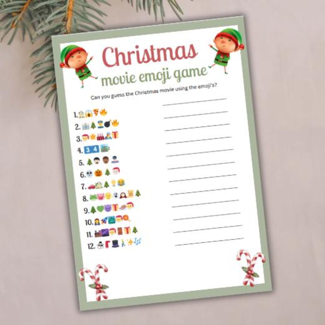 Christmas Emoji Movie Game - Instant Download Printable Fun - Etsy