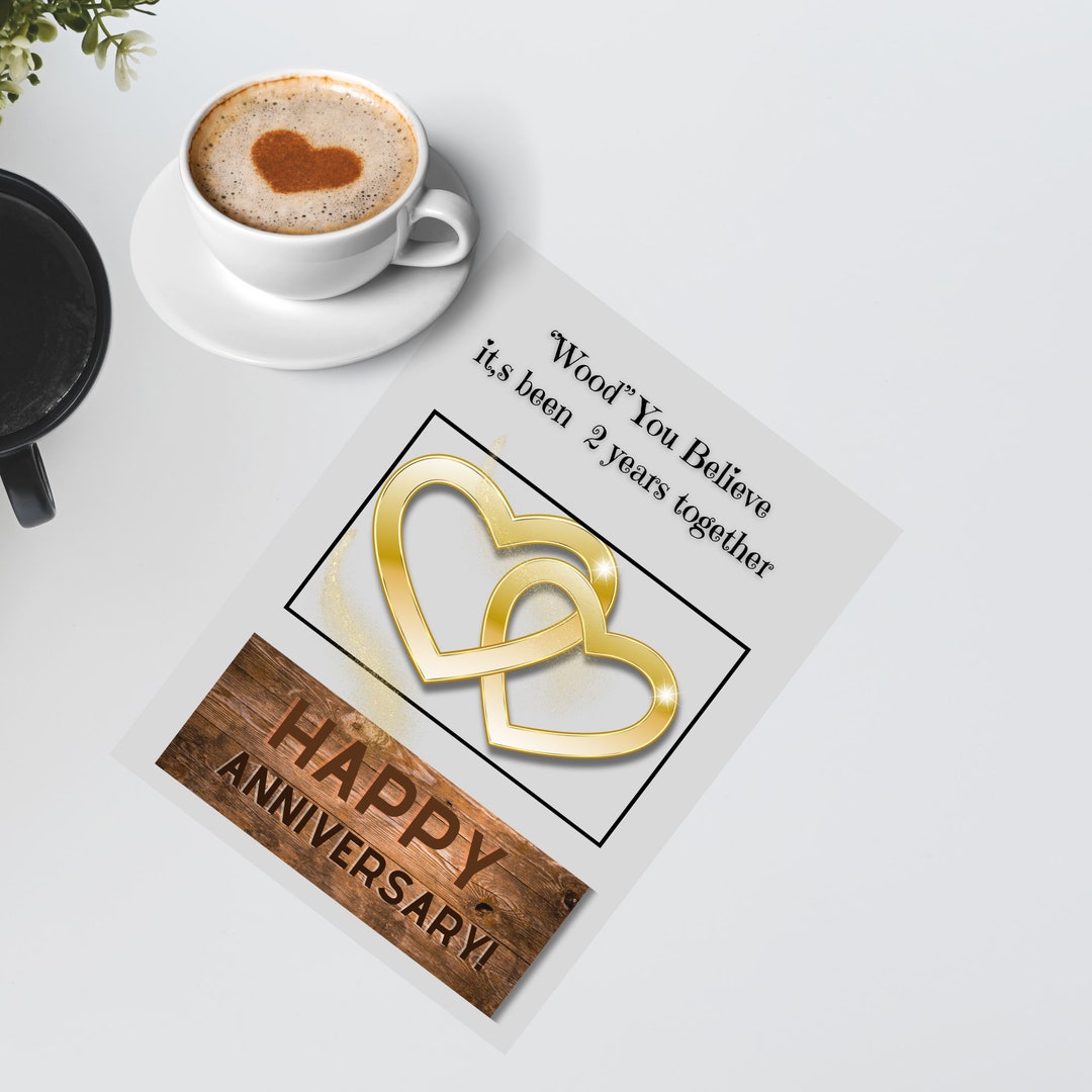 2nd Anniversary Card Printable Second Anniversary Card for - Etsy