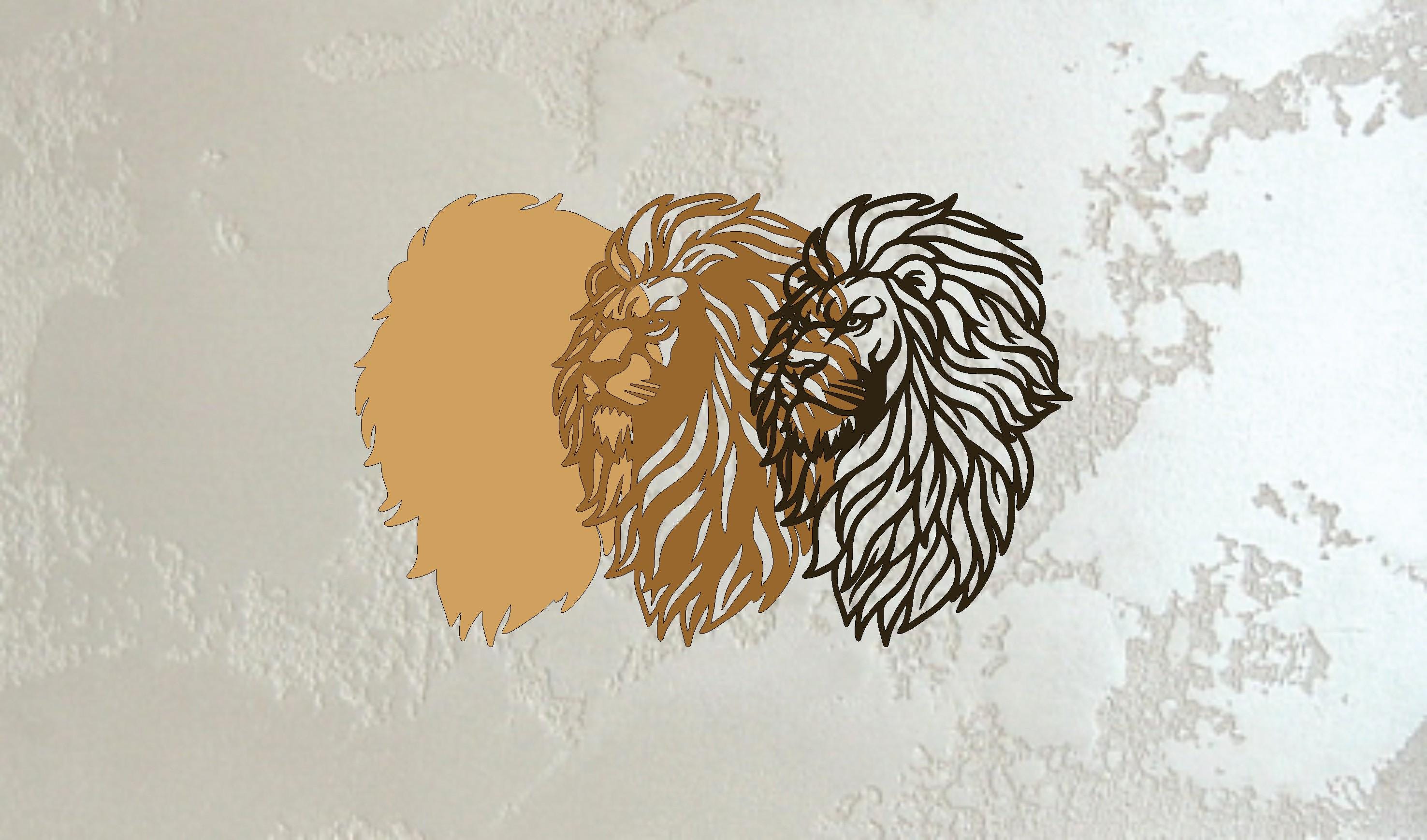 Lion Head Multilayer SVG, Layered Lion for Laser Cut, Wild Animal ...