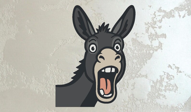 Layered Funny Donkey Face 3D Svg Pdf Cdr Dxf File for Laser Cutting ...