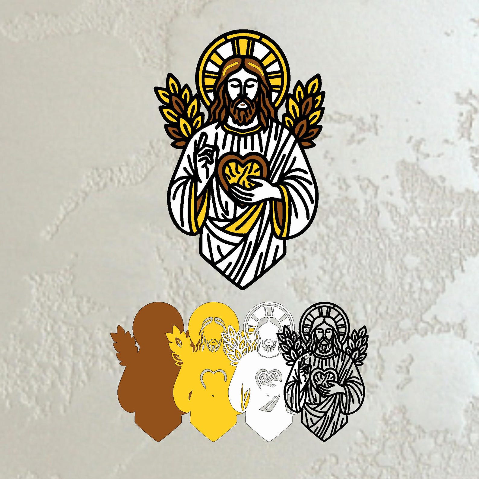 Sacred Heart Jesus Multilayer SVG, Layered Christian Wall Art ...