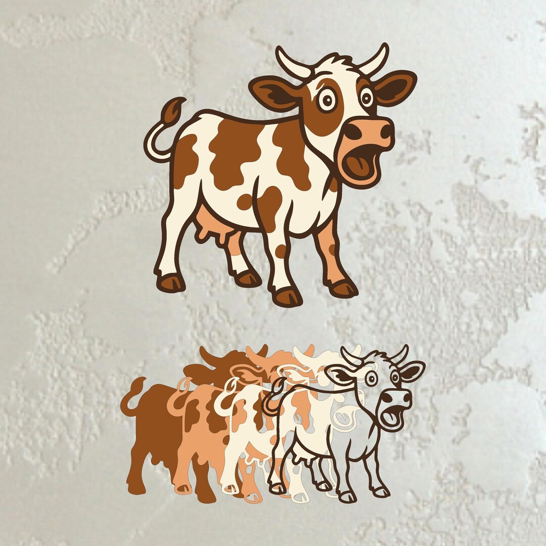 3D Layered Cow SVG: Farm Animal Cut File for Cricut & Laser - Etsy