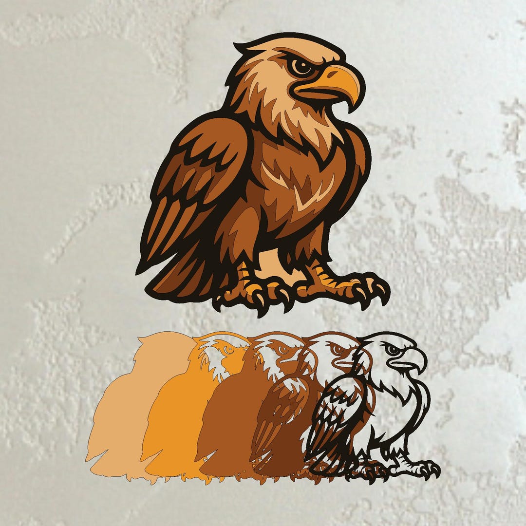 3D Eagle Multilayer SVG, Layered Eagle Head Laser Cut, Wildlife Bird ...