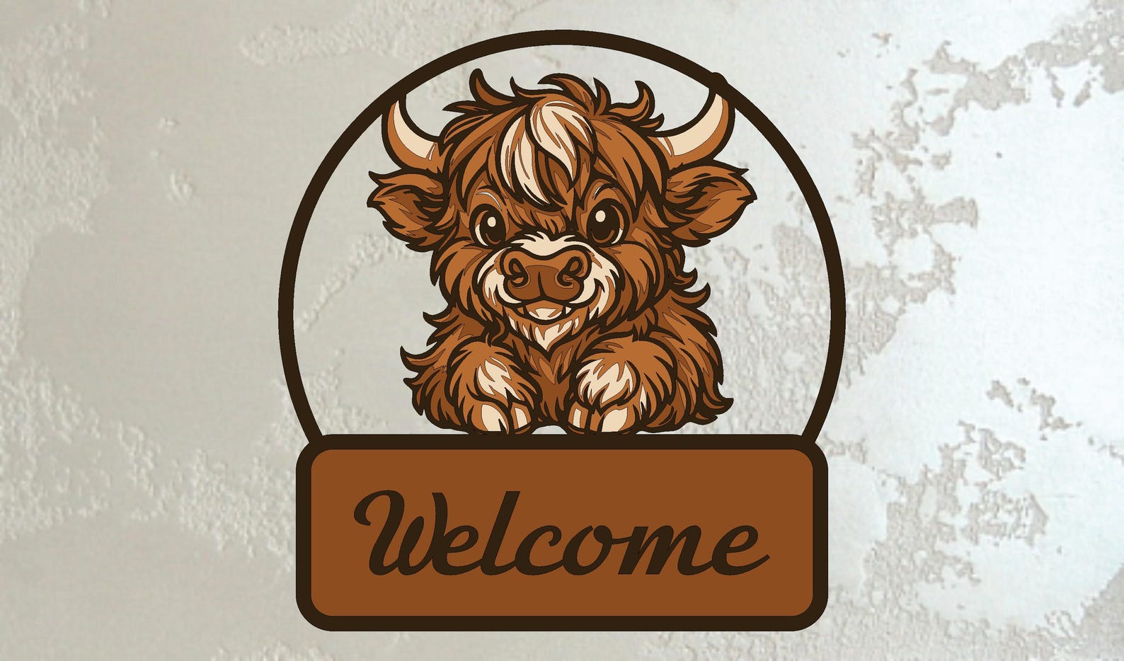 Highland Cow Welcome Sign SVG, Multilayer Door Sign, Layered Farmhouse ...