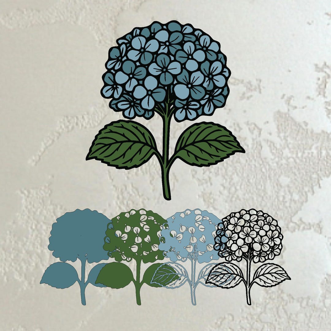 Hydrangea Flower Multilayer SVG, Layered Floral Template, Paper Cut ...