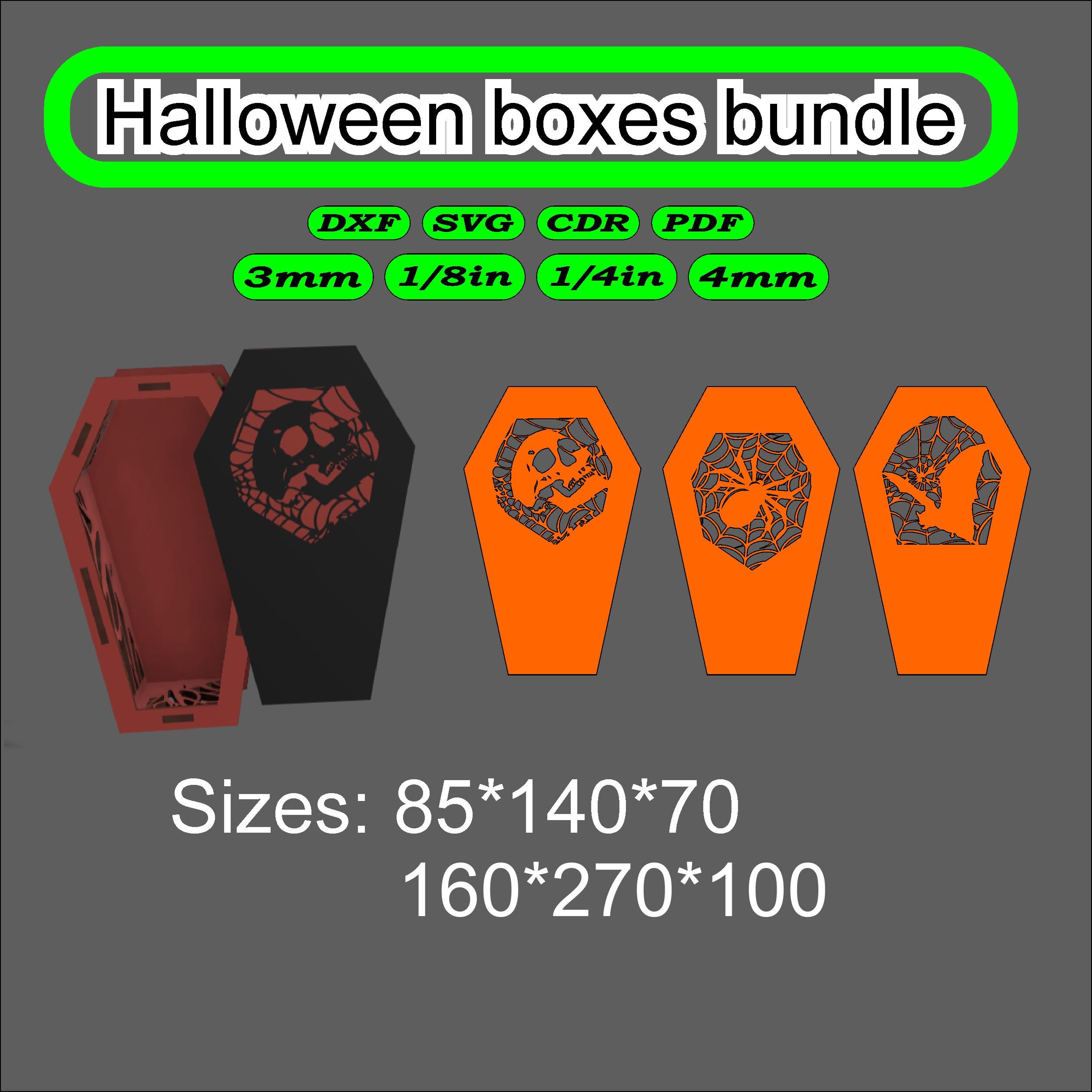 Halloween Box Laser Cut Bundle Svg Dxf Cdr Pdf - Etsy