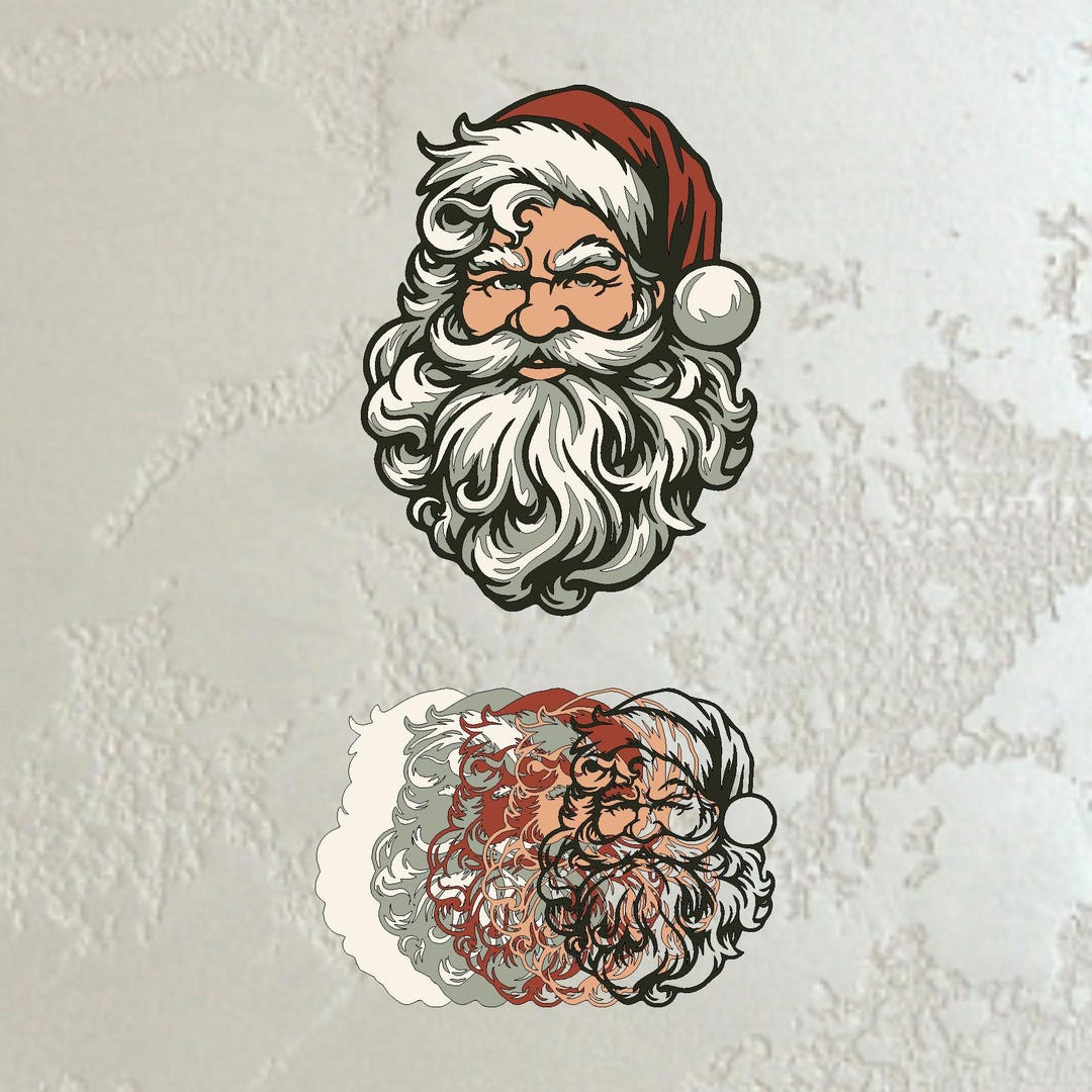 Multilayer Santa Claus SVG, Layered Christmas Papercut, Santa Face ...
