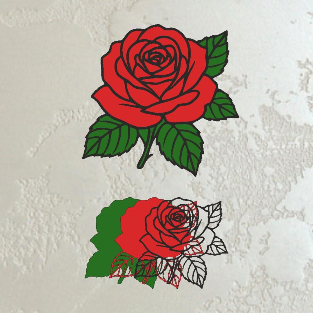 Layered Rose SVG PDF Cdr DXF, 3D Multilayer Rose Design for Laser Cut ...