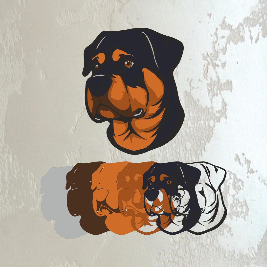 3D Rottweiler SVG Layered - Multilayer Files for Cricut Laser CNC ...