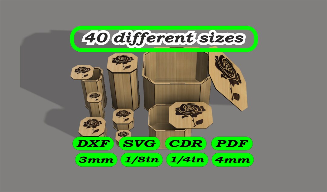 Box Laser Cut Box Files Svg Dxf Pdf Cdr Storage Box Vector Files for ...
