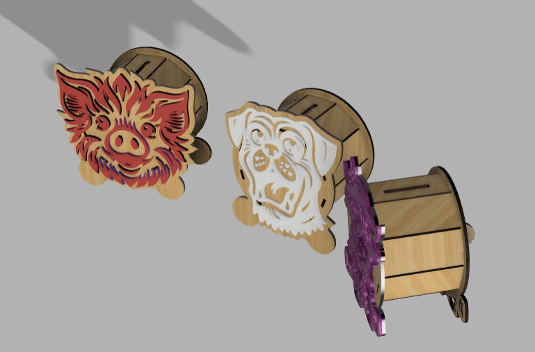 Piggy Bank, Glowforge Files Coin Bank SVG Kids Bank, Money Box, Custom ...