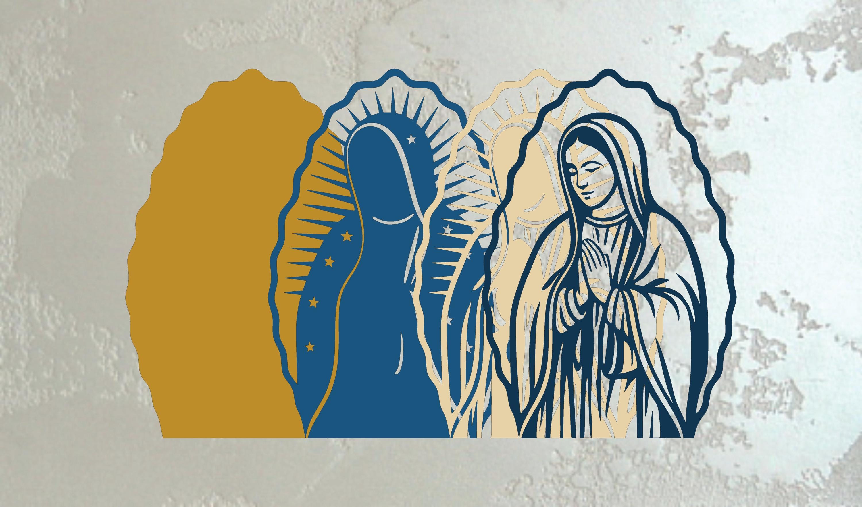 Virgin Mary Our Lady of Guadalupe SVG PDF Layered 3D Laser Cut File ...