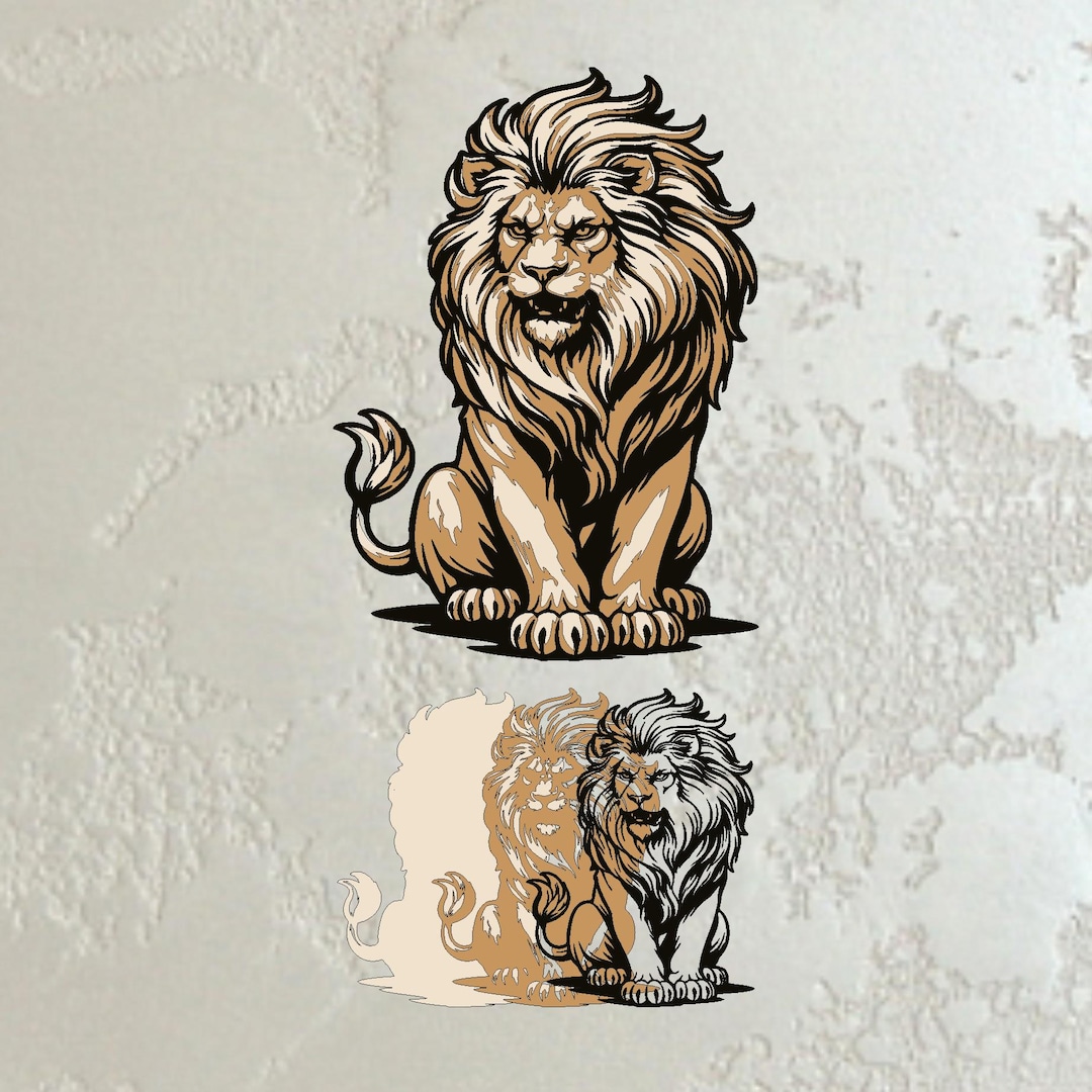 Multilayer Lion Svg, Layered Lion Design for Men, Lion King Style Wall ...