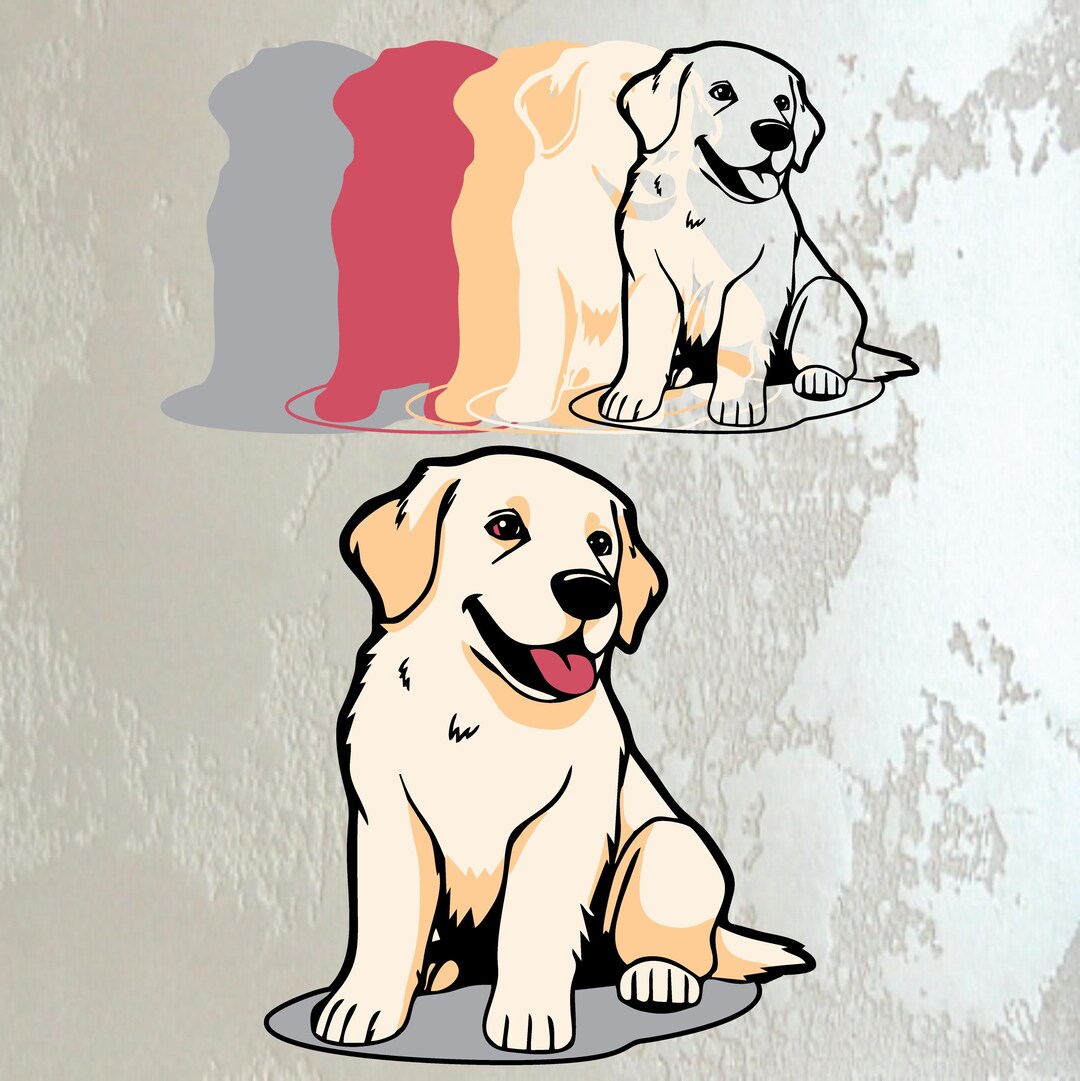 Golden Retriever SVG 3D Layered for Cardstock, Multilayer Papercut ...