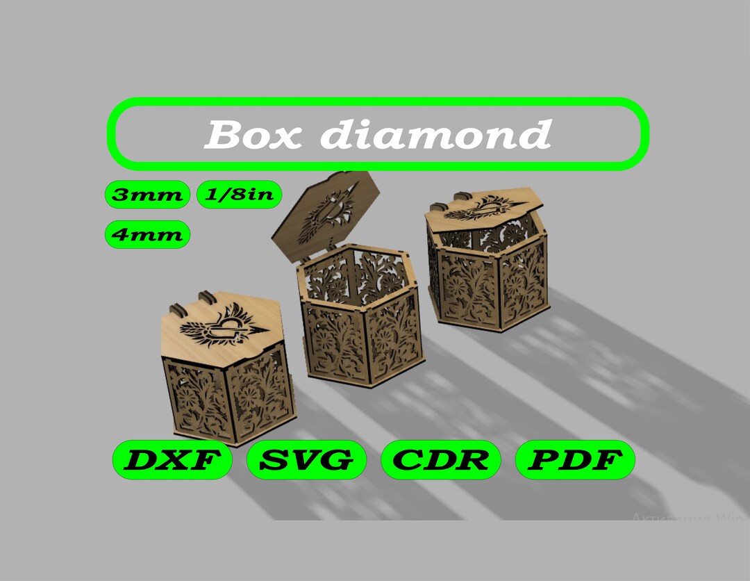 Box Laser Cut Box Svg Dxf Pdf Cdr Storage Box Vector Files for Wood ...