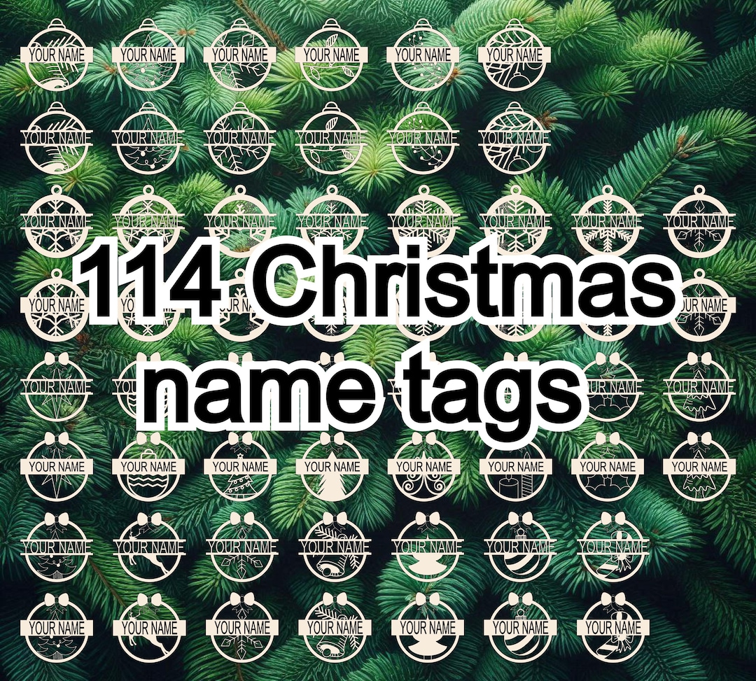 Christmas Tree Ornament Name Tags Designs Christmas Decor SVG, PDF, DXF ...