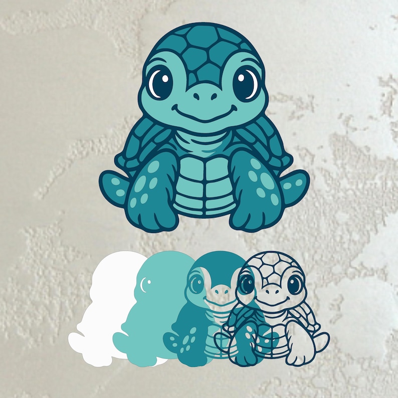 Layered Baby Turtle 3D SVG PDF Cdr Dxf Cut File for Laser and CNC ...
